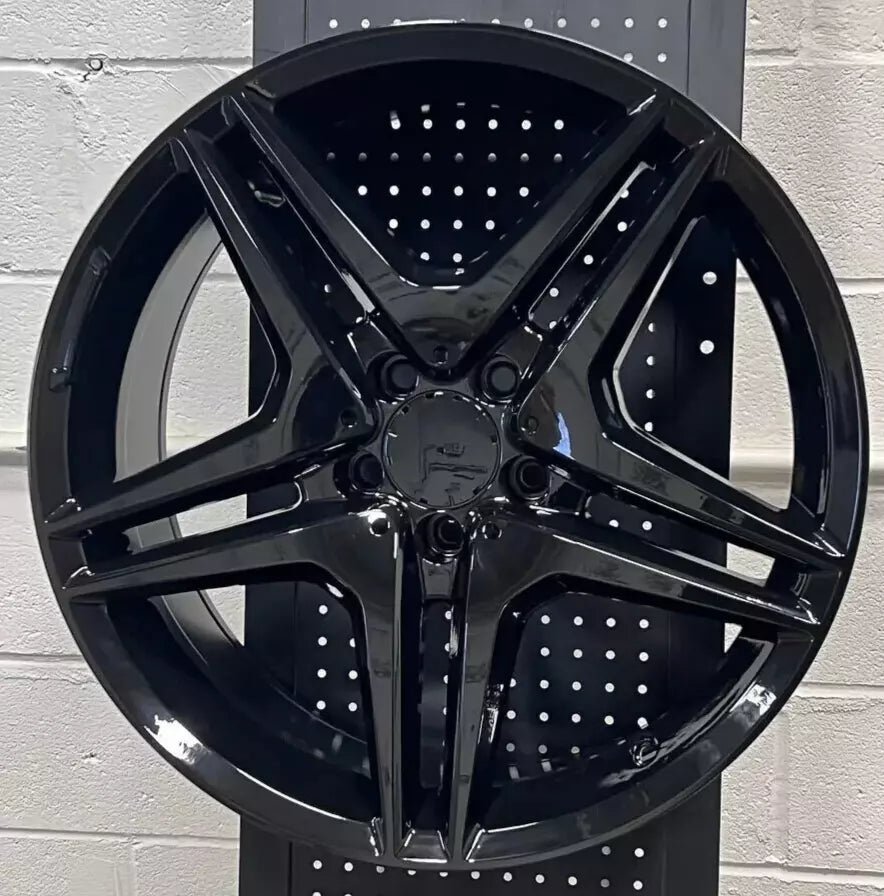 SET (4) 18" GLOSS BLACK RIMS WHEELS FIT MERCEDES BENZ S430 S500 S400 C ...