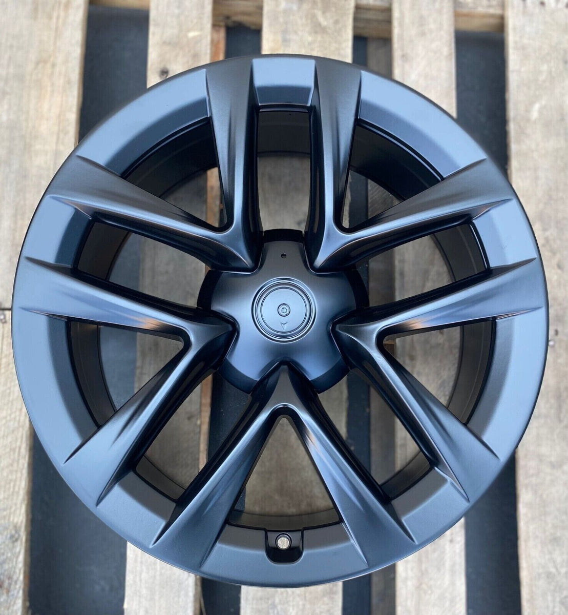 4 PCS 20x9.5" ET35 Wheels For Tesla Model Y Matte Black 20" Rims Set 5 ...