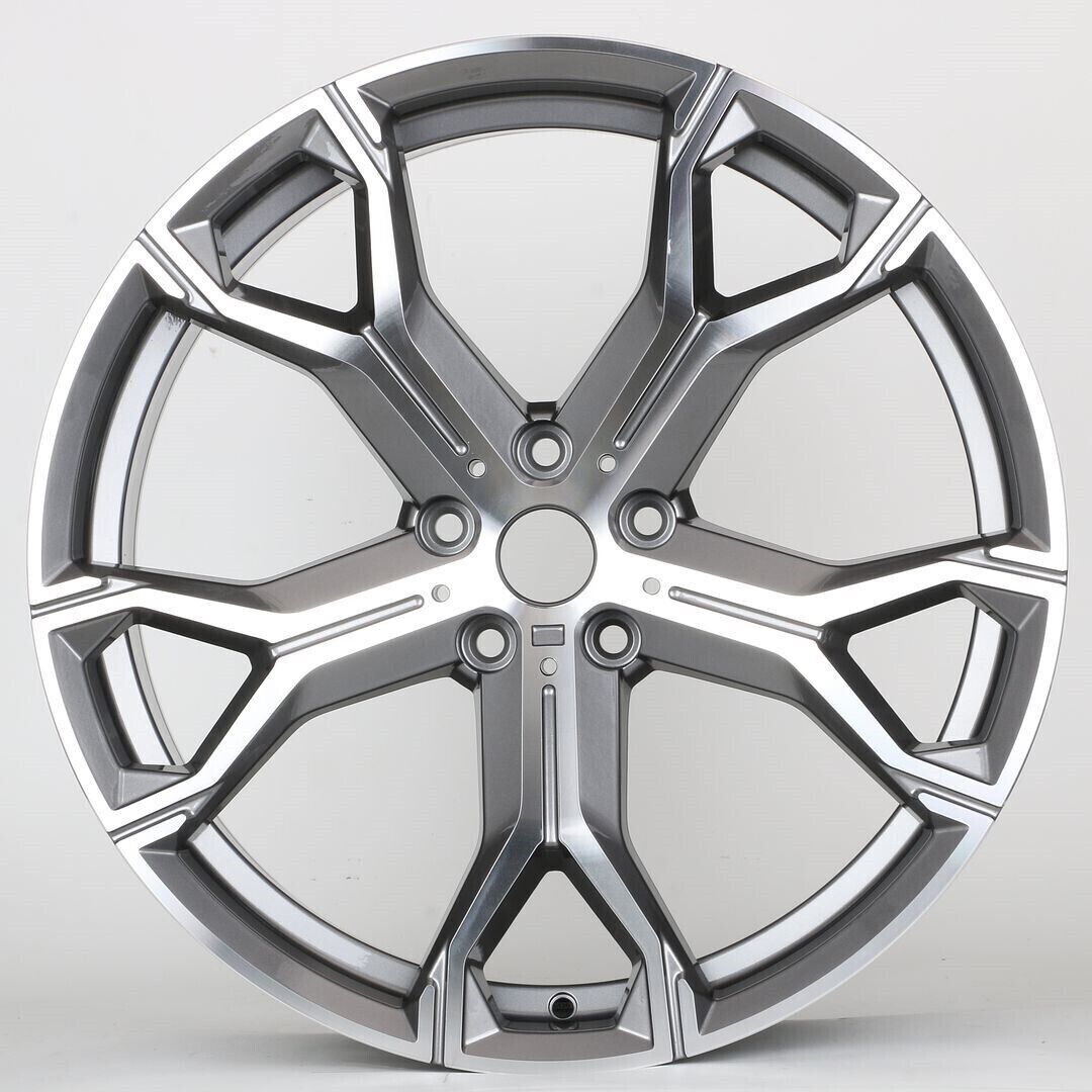 20" W702 GUNMETAL MACHINE STAGGERED WHEELS RIMS FITS BMW 5X120 X5 E70 ...