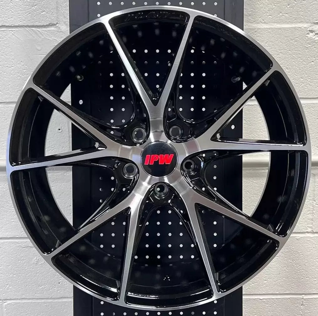 19" Wheels 19x8.5 +35 5x114.3 73.1 IPW W1406 Black Machined Tuner Rims ...
