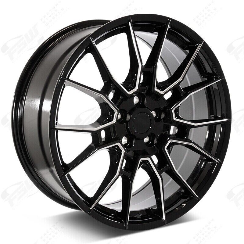 20" Wheels Fits Toyota Corolla TR-C Style Black Machined Set of 4 Rims ...
