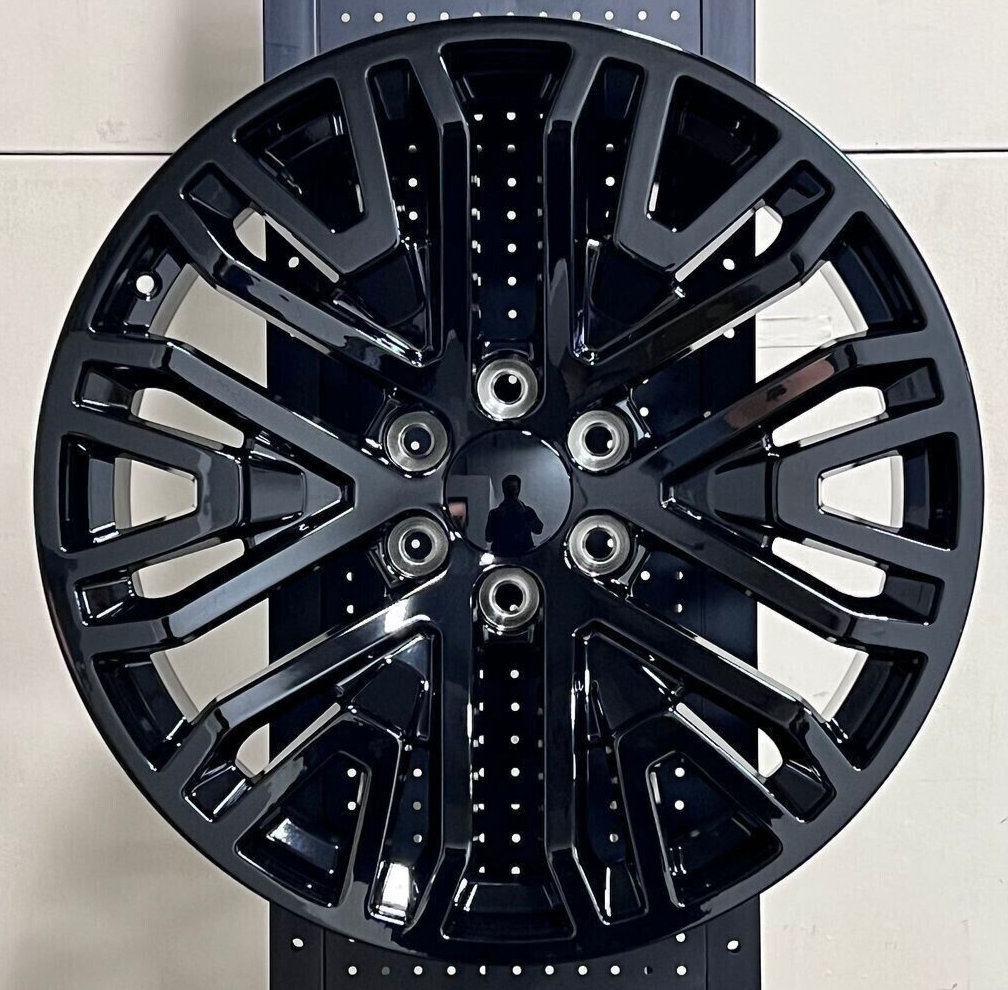 4 PCS 22" SIERRA STYLE GLOSS BLACK WHEELS RIMS FIT 6X139.7 CHEVY SILVE ...