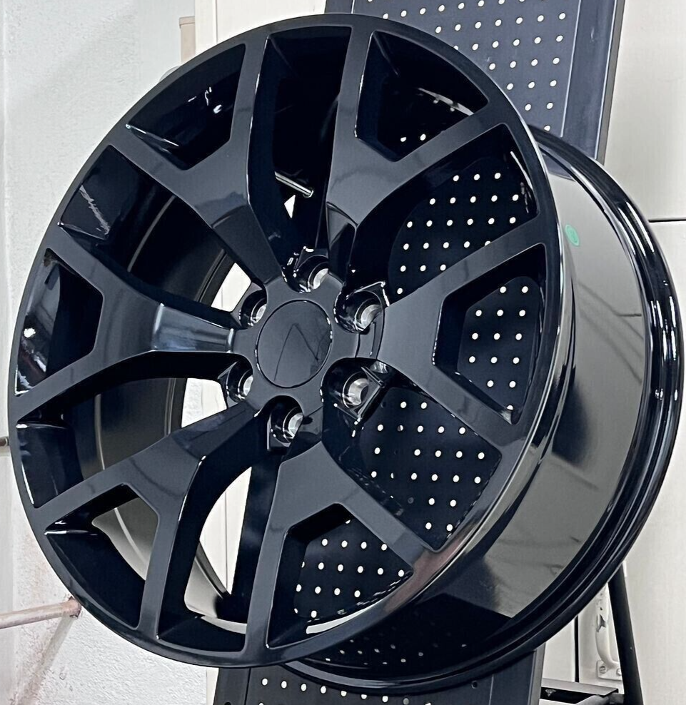 24x10 GLOSS BLACK 24" WHEELS FIT 6X139.7 CHEVY TAHOE YUKON SUBURBAN Z7 ...