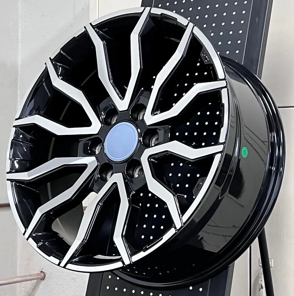 (SET 4) 20" PRADO STYLE BLACK MACHINE WHEELS RIMS FITS TOYOTA LAND CRU ...