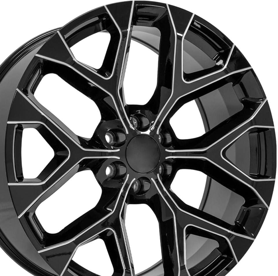 OE Wheels LLC 24 inch Rim Fits Chevy Silverado Snowflake Wheel CV98B 2 ...