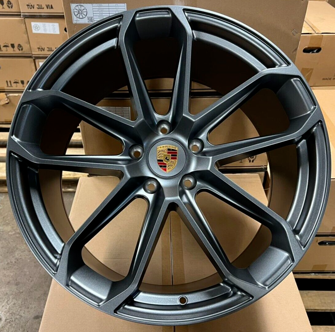 22x10 Wheels Satin Gunmetal For Porsche Cayenne Audi Q7 5x130 22" GT S ...