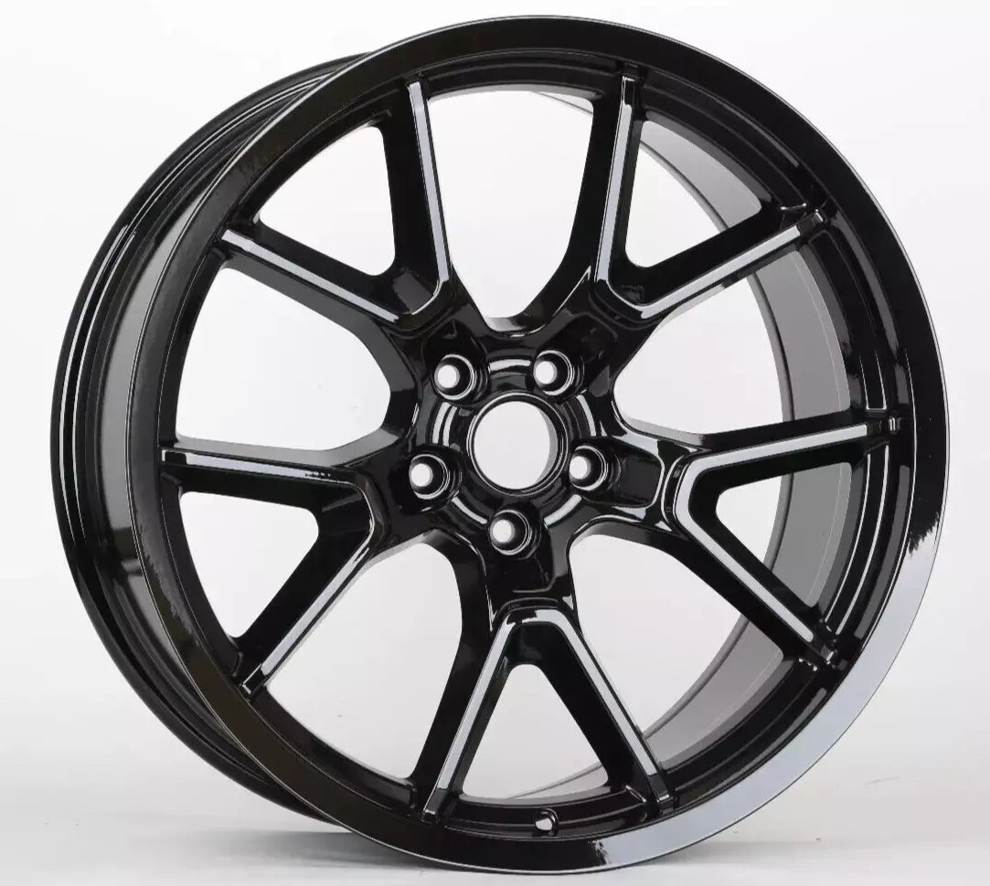 20x9 Gloss Black Wheels Fit Dodge Charger Challenger 20" 5x115 Rims Se ...