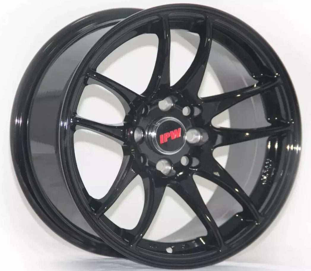 15" Wheels Black Honda Civic EG EK 15x8 4x100 / 4x114.3 +20 IPW Rims S ...