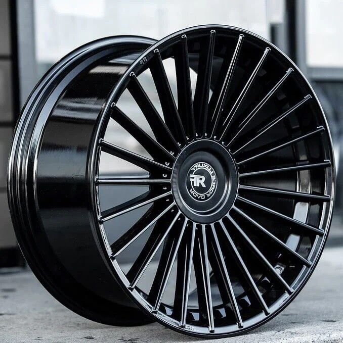 24” RF22 GLOSS BLACK WHEELS RIMS FOR ROLLS ROYCE PHANTOM 24x9 & 24X10 ...