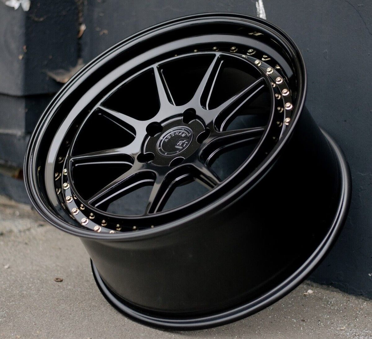4 PCS 19x9.5 +22 / 19x11 +22 Aodhan DSX Wheels 5x114.3 Gloss Black 19 ...