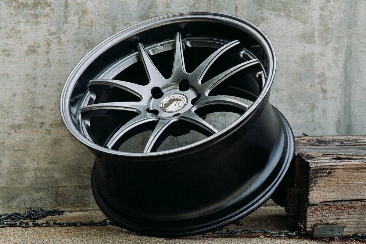 Aodhan DS02 Wheels 19x8.5 +35 / 19x9.5 +30 5x114.3 Hyperblack Rims Set ...