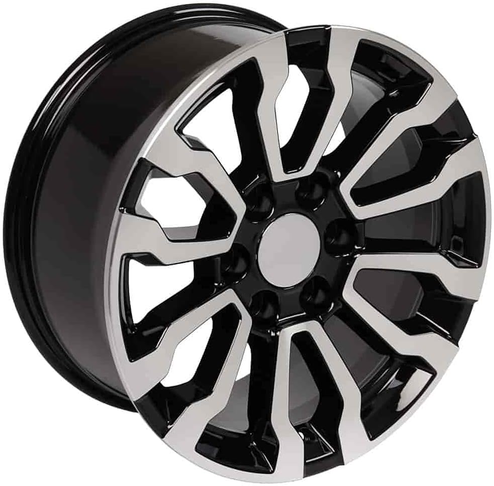 OE Wheels LLC 18 inch Rim Fits Sierra AT4 Wheel CV35 18x8.5 Black Mach ...