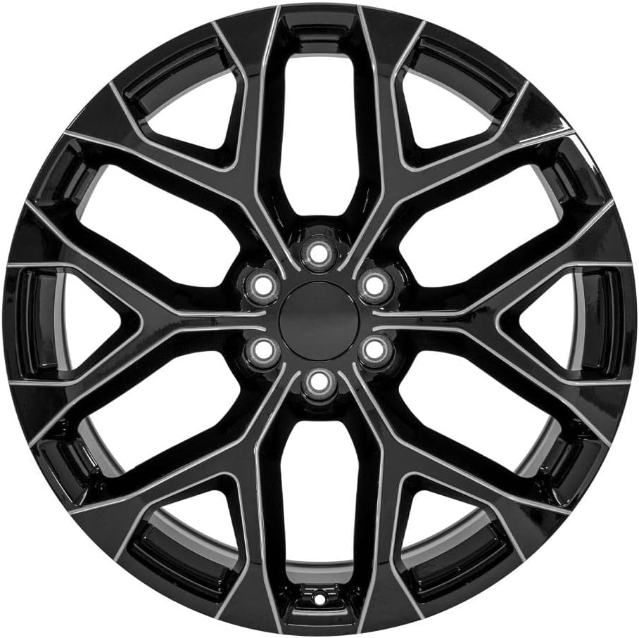OE Wheels LLC 24 inch Rim Fits Chevy Silverado Snowflake Wheel CV98B 2 ...