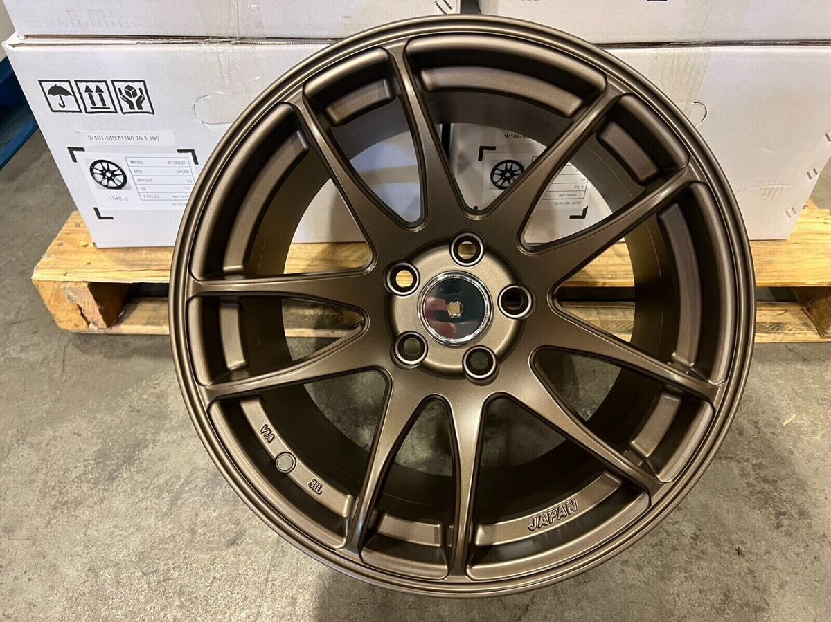 4 PCS 15x8 +20 5x100 CB 73.1 Matte Bronze JDM Style Wheels Set ...