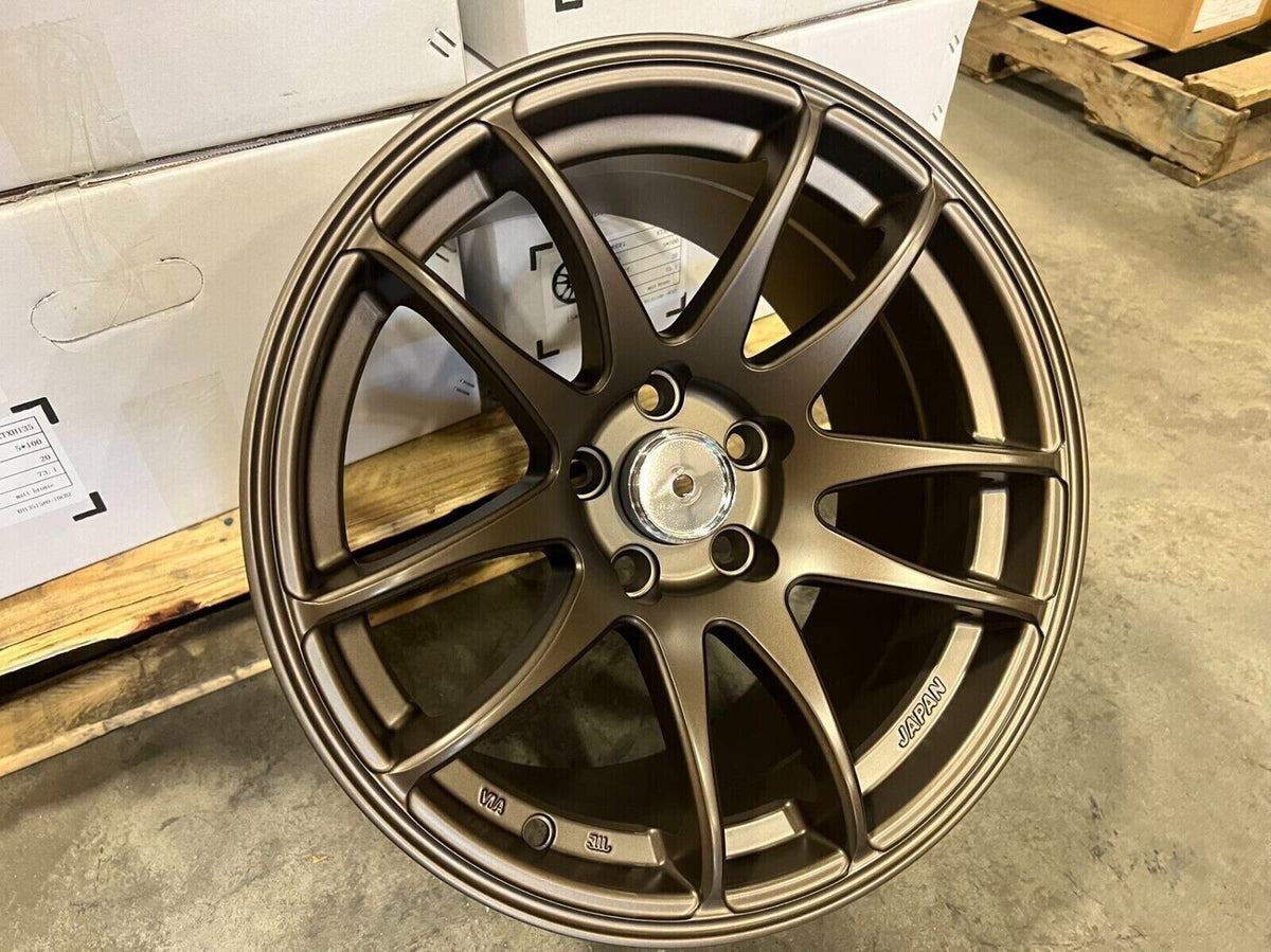 4 PCS 15x8 +20 5x100 CB 73.1 Matte Bronze JDM Style Wheels Set ...
