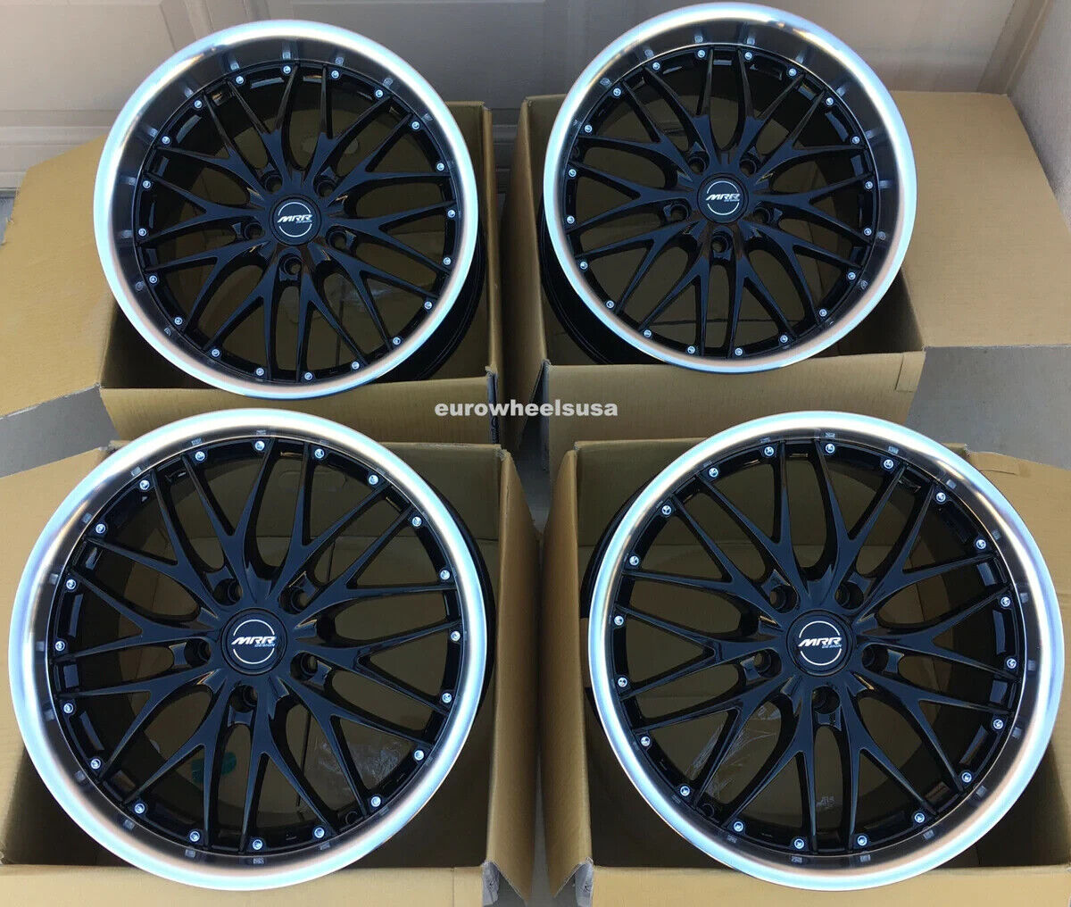 19" MRR GT1 Gloss Black Wheels 19x8.5 / 19x9.5 5x120 For E60 BMW 5 Ser ...