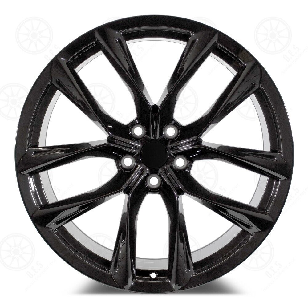 22" Gloss Black Wheels 22x9 / 22x10 5x120 Staggered Fit Tesla Model X ...