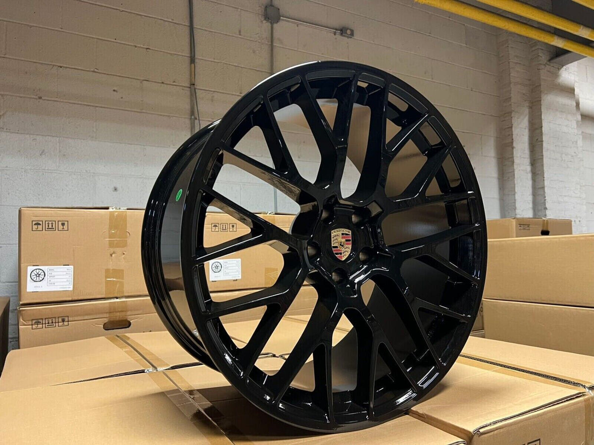 20x9 / 20x10 Staggered Wheels Set For PORSCHE MACAN Turbo S 20" Black ...