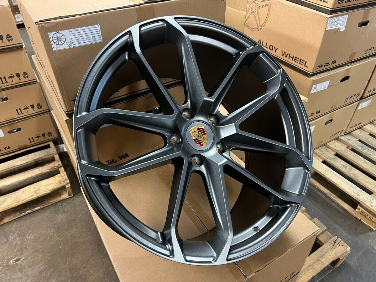 22x10 Wheels Satin Gunmetal For Porsche Cayenne Audi Q7 5x130 22" GT S ...