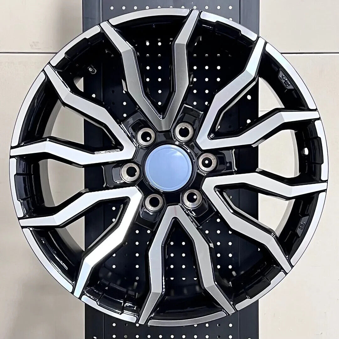 (SET 4) 20" PRADO STYLE BLACK MACHINE WHEELS RIMS FITS TOYOTA LAND CRU ...