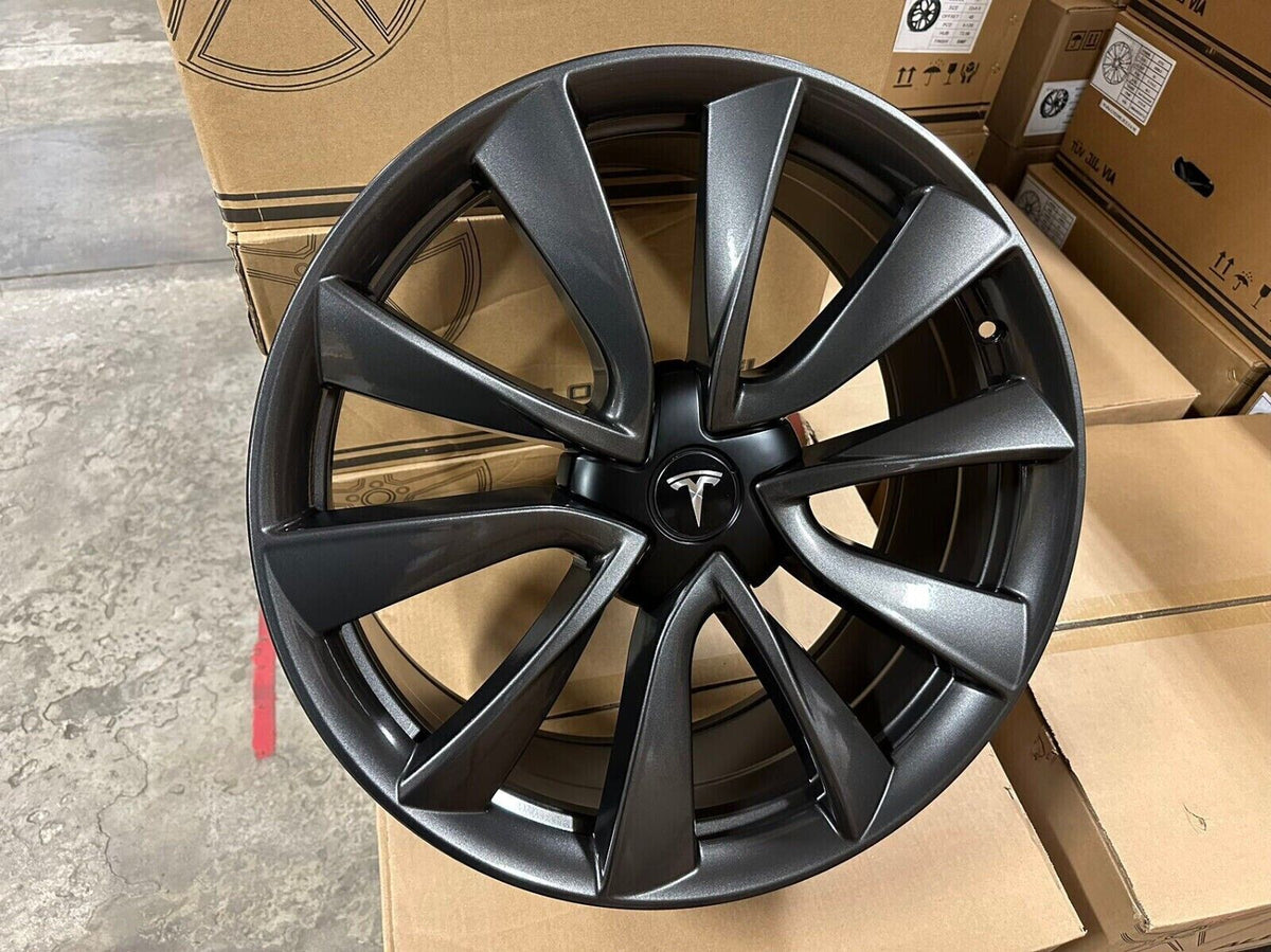 4 PCS 19" Wheels 19x8.5 ET35 5x114.3 CB73.1 Fits Tesla Model Y 3 Gunme ...