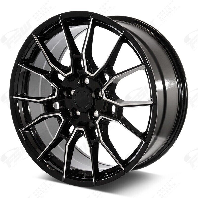 20" Wheels Fits Toyota Corolla TR-C Style Black Machined Set of 4 Rims ...
