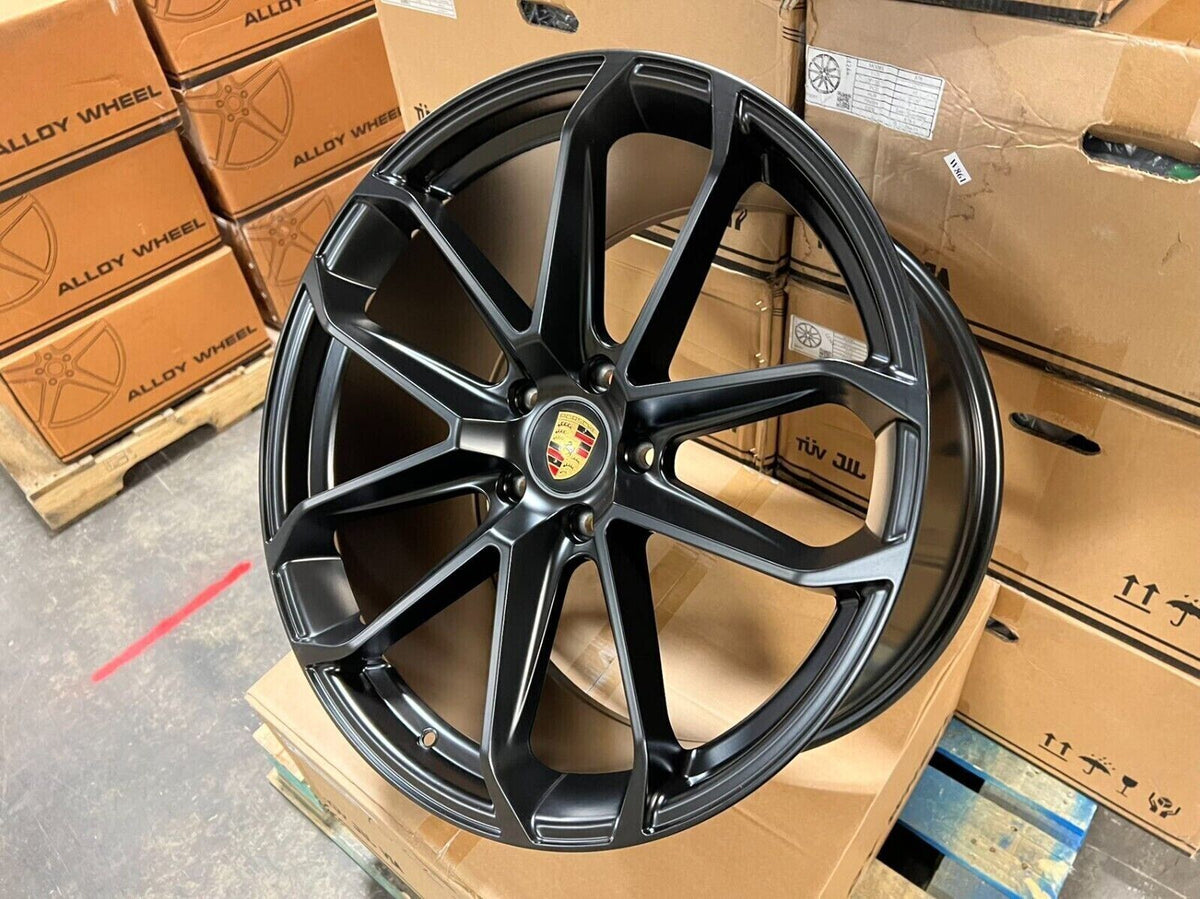 22" STAGGERED BLACK WHEELS FOR PORSCHE PANAMERA 4S GTS 4 TURBO 22x10 2 ...