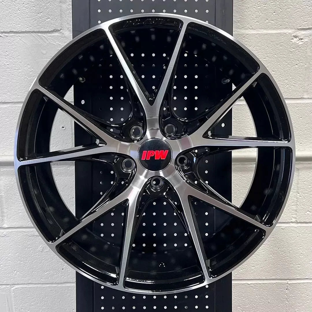 19" Wheels 19x8.5 +35 5x114.3 73.1 IPW W1406 Black Machined Tuner Rims ...
