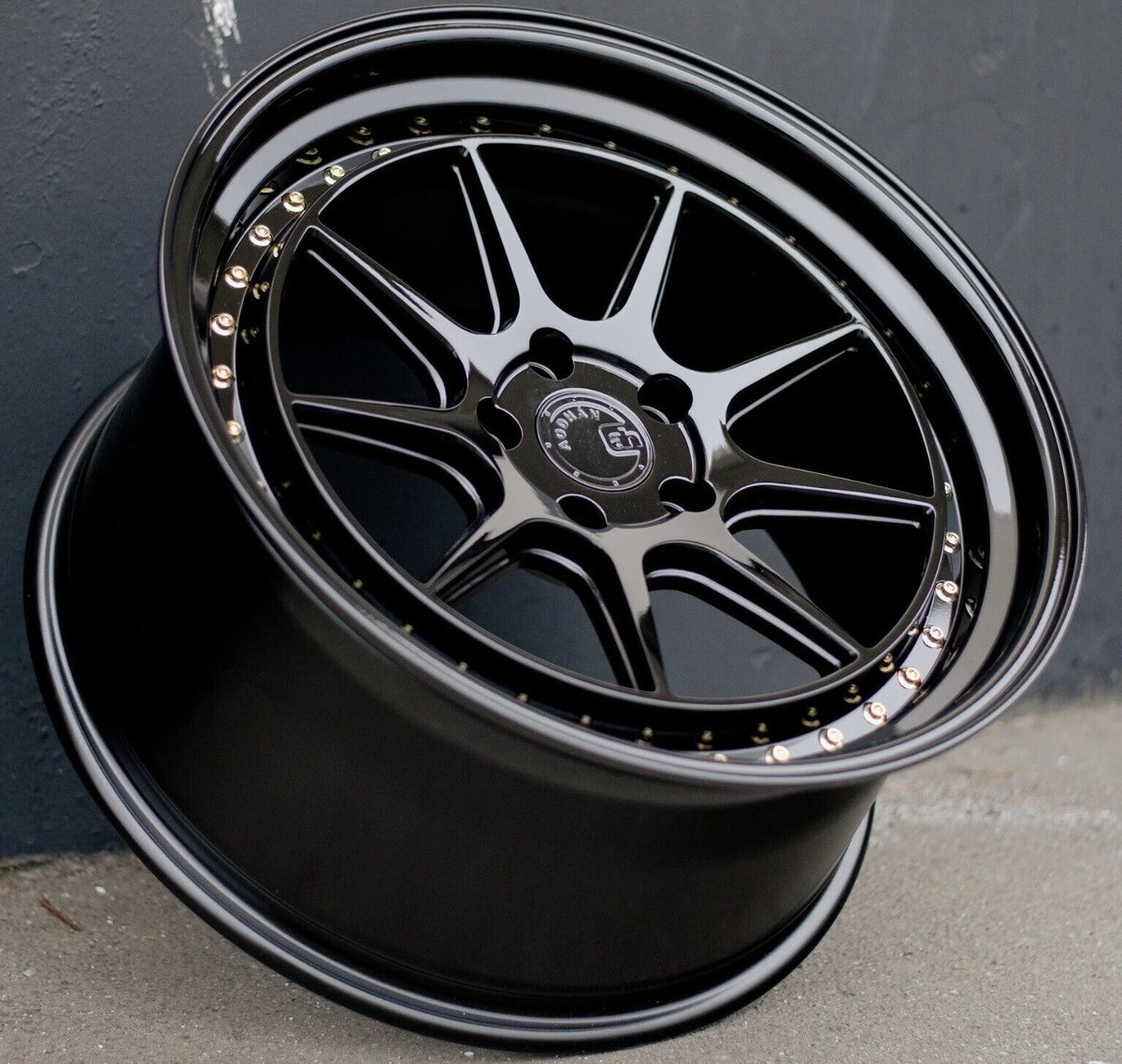 4 PCS 18x9.5 5x114.3 +30 Aodhan DSX Wheels Gloss Black Concave 18" Rim ...