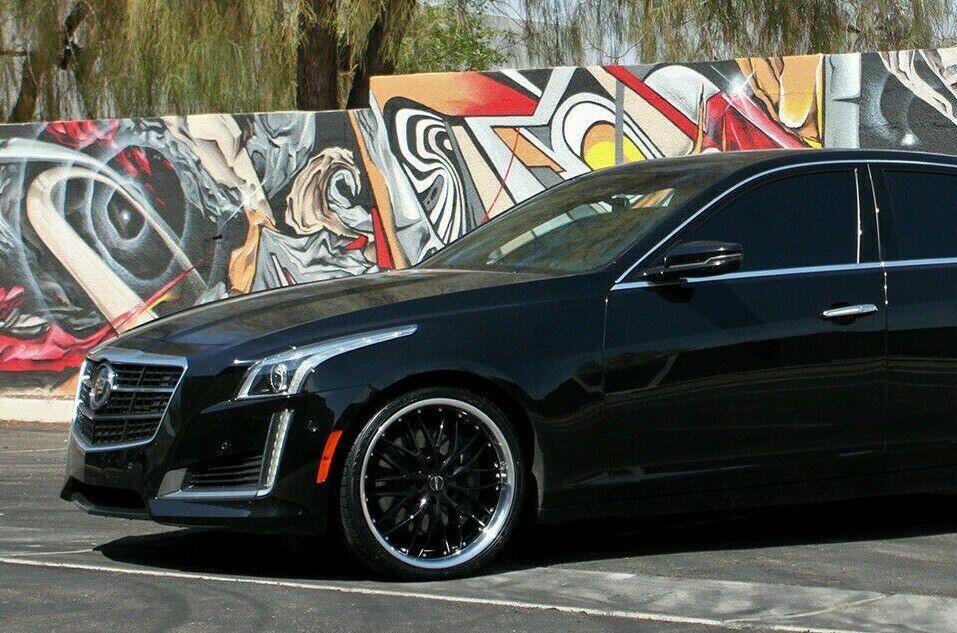 19" MRR GT1 Wheels Gloss Black Polished Lip 19x8.5 5x114.3 +35 Rims Se ...