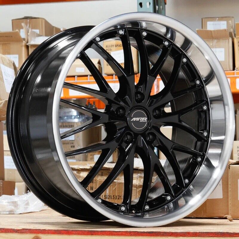19" MRR GT1 Gloss Black Wheels 19x8.5 / 19x9.5 5x120 For F10 BMW 5 ser ...