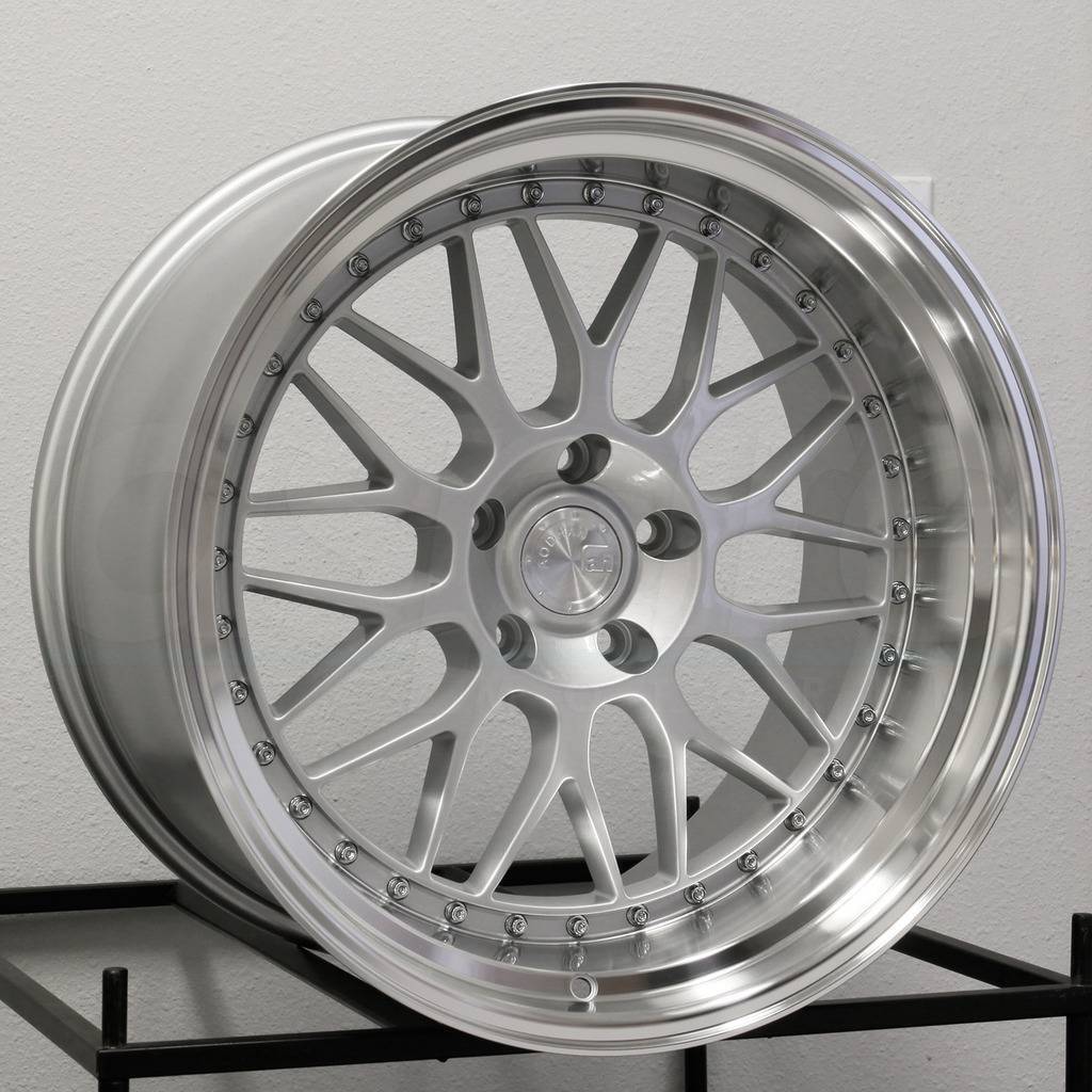 18" Aodhan AH02 Wheels 18x8.5 / 18x9.5 +35 5x120 Silver Machined Lip R ...