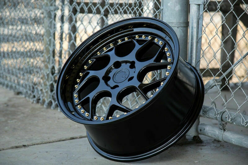 18" Aodhan DS01 Wheels 18x8.5 / 18x9.5 +35 5x100 Gloss Black Rims Set ...