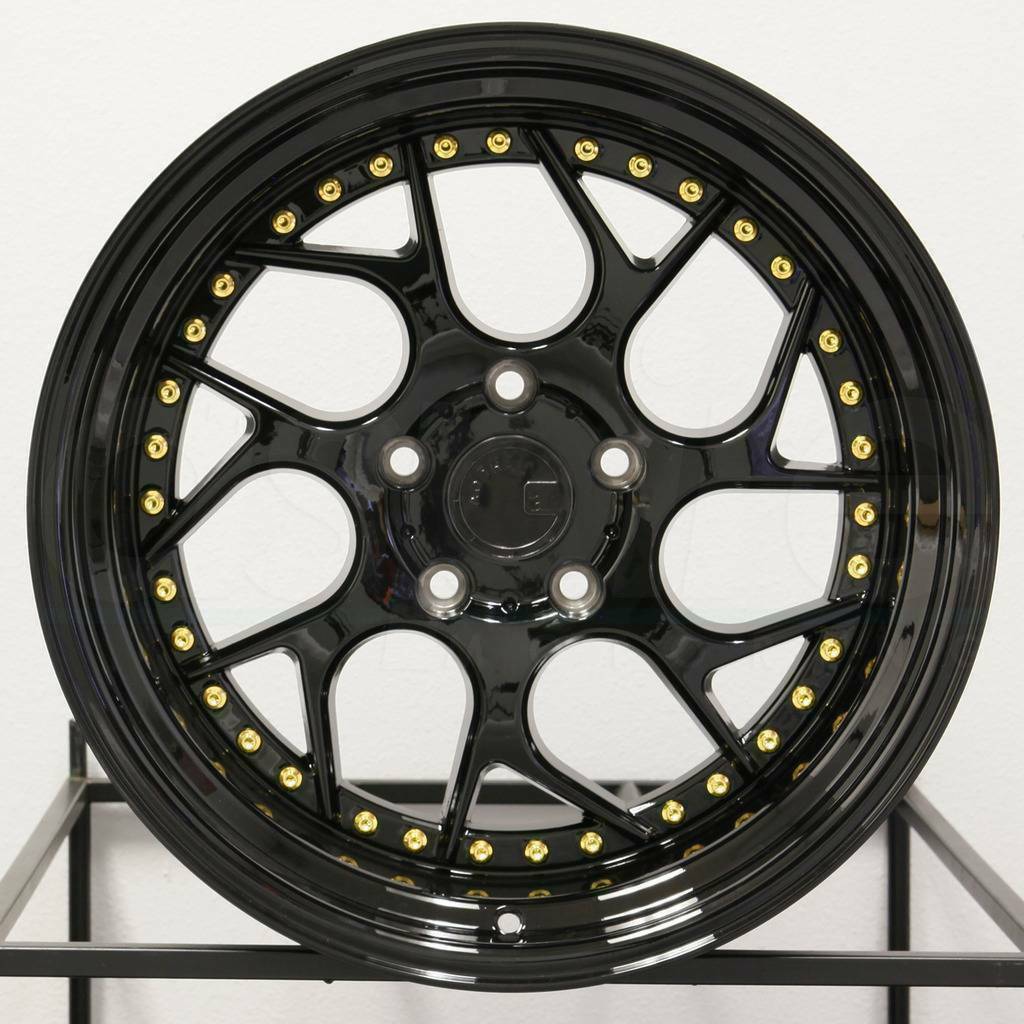 18x8.5 Aodhan DS01 Wheels 5x100 +35 Gloss Black 18 Inch Rims Set of 4 ...