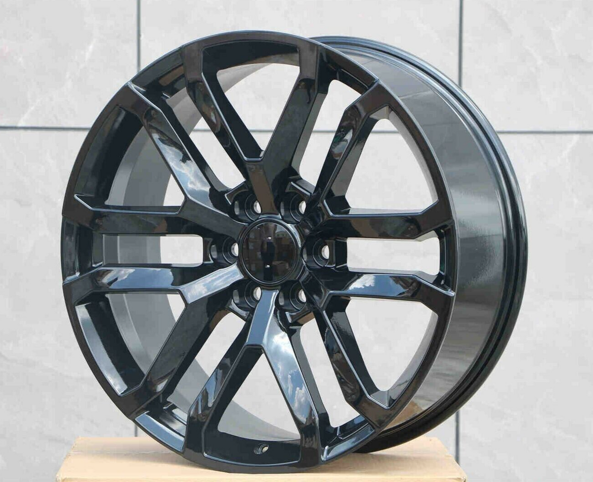 20x9 Wheels For GMC Sierra Chevy Silverado Tahoe Yukon Black 20" Rims ...