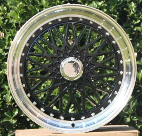 22" Wheels 22x9 5x114.3 / 5x120 +30 RS Style Black Machined Lip Set 4 ...