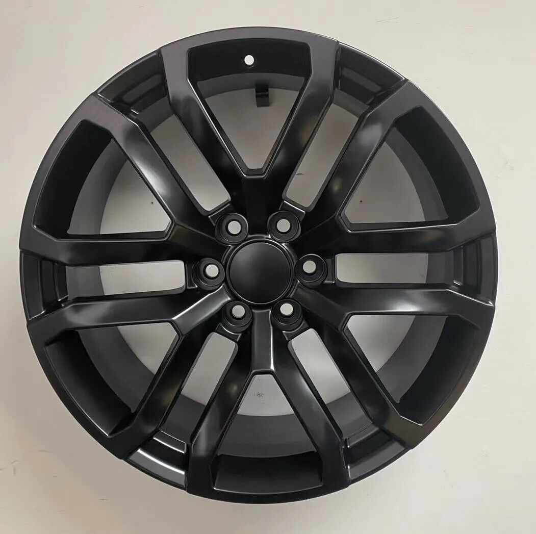 20x9 Wheels For GMC Sierra Chevy Silverado Tahoe Yukon Satin Black 20 ...