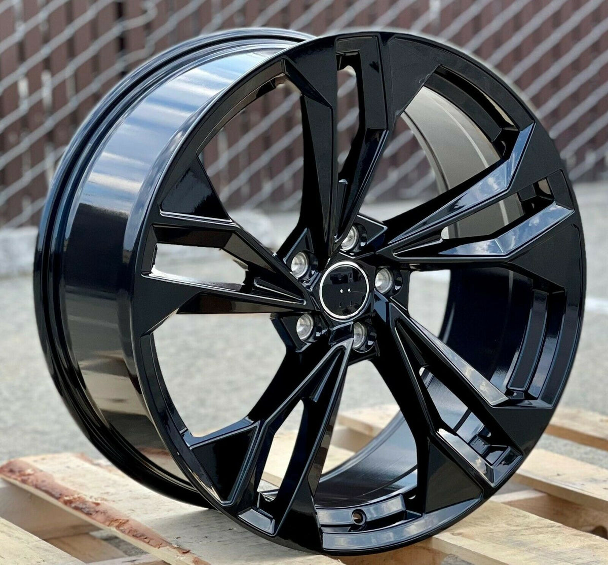 20x9 Wheels For Audi A4 A5 A6 A7 S5 Q5 Q3 Quattro Gloss Black 5X112 Ri ...