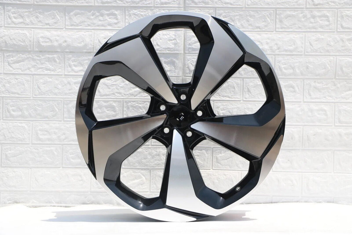 22" Wheels 22x7.5 ET40 5x114.3 Black Machined Face For HONDA Set of 4 ...