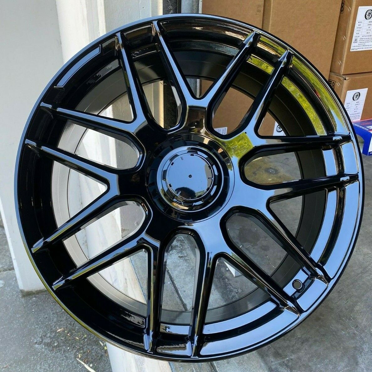 20x8.5 Gloss Black Wheels For Mercedes S550 S500 S600 CL500 CL550 20 ...