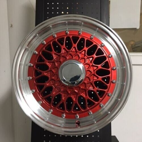 15" Wheels RS Style 15x7 4x100 / 4x114.3 +20 Red Machine Lip IPW Rims ...