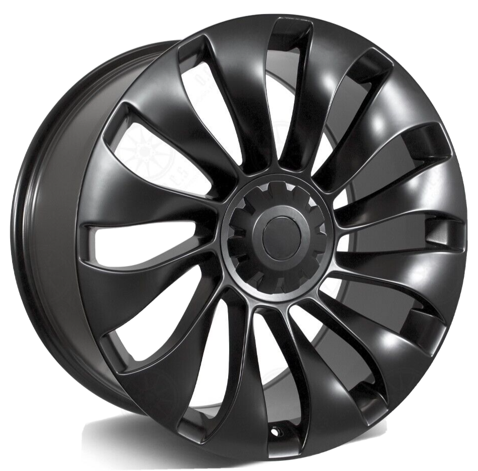 21" Wheels For Tesla Model Y 21x9 / 21x10 5x114.3 Uberturbine Matte Bl ...