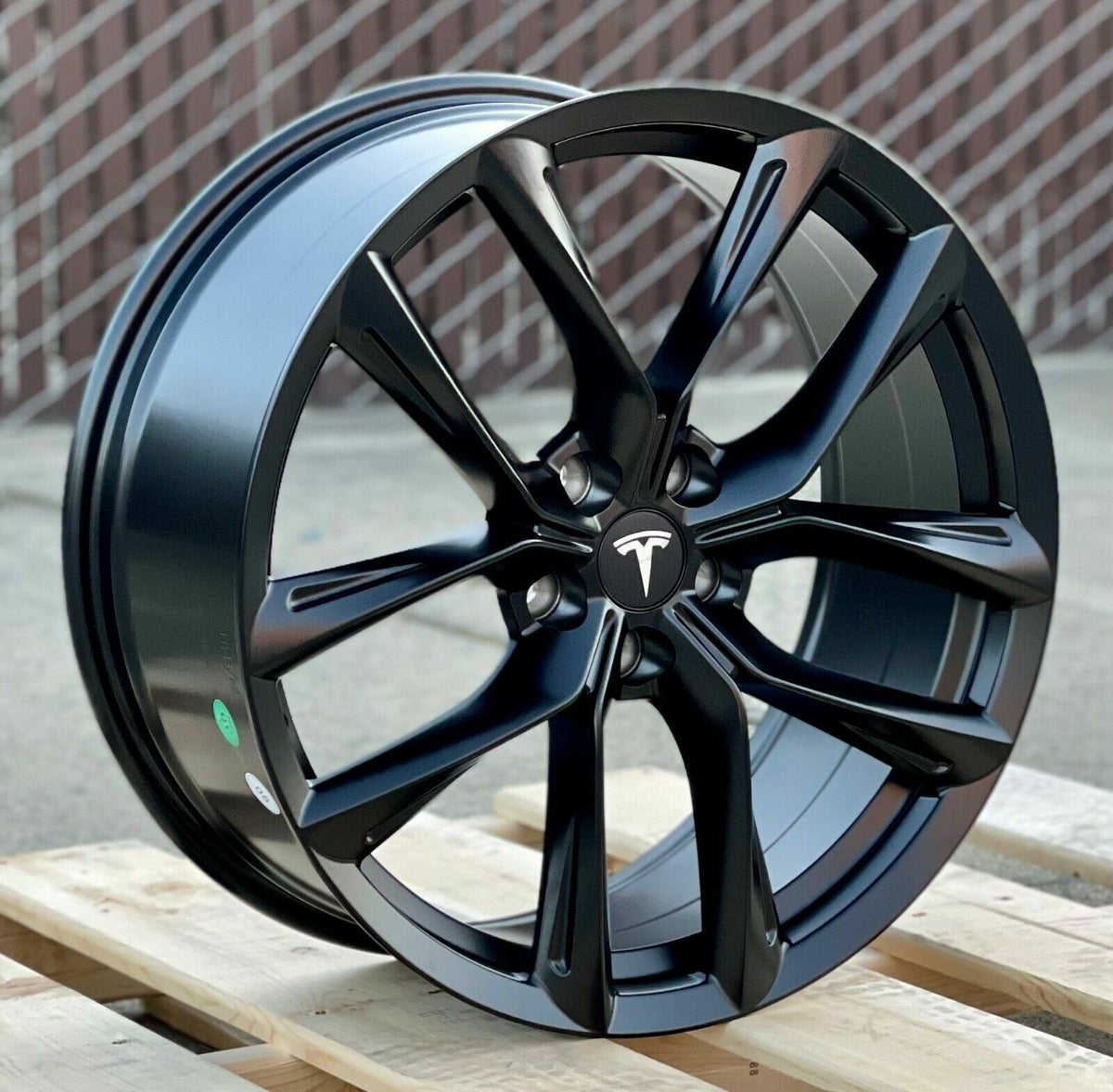 19" Wheels Fit Tesla Model S 19x8.5 Arachnid Style Rims Matte Black 5x ...