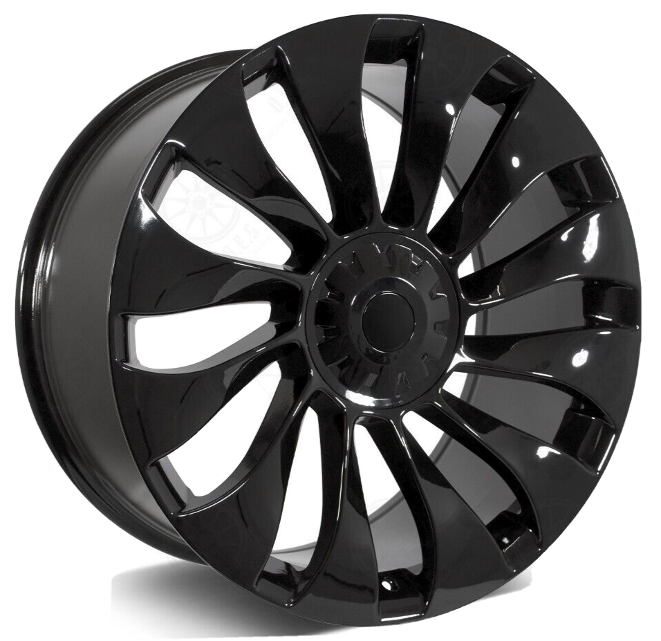 21" Wheels For Tesla Model Y 21x9 / 21x10 5x114.3 Uberturbine Gloss Bl ...