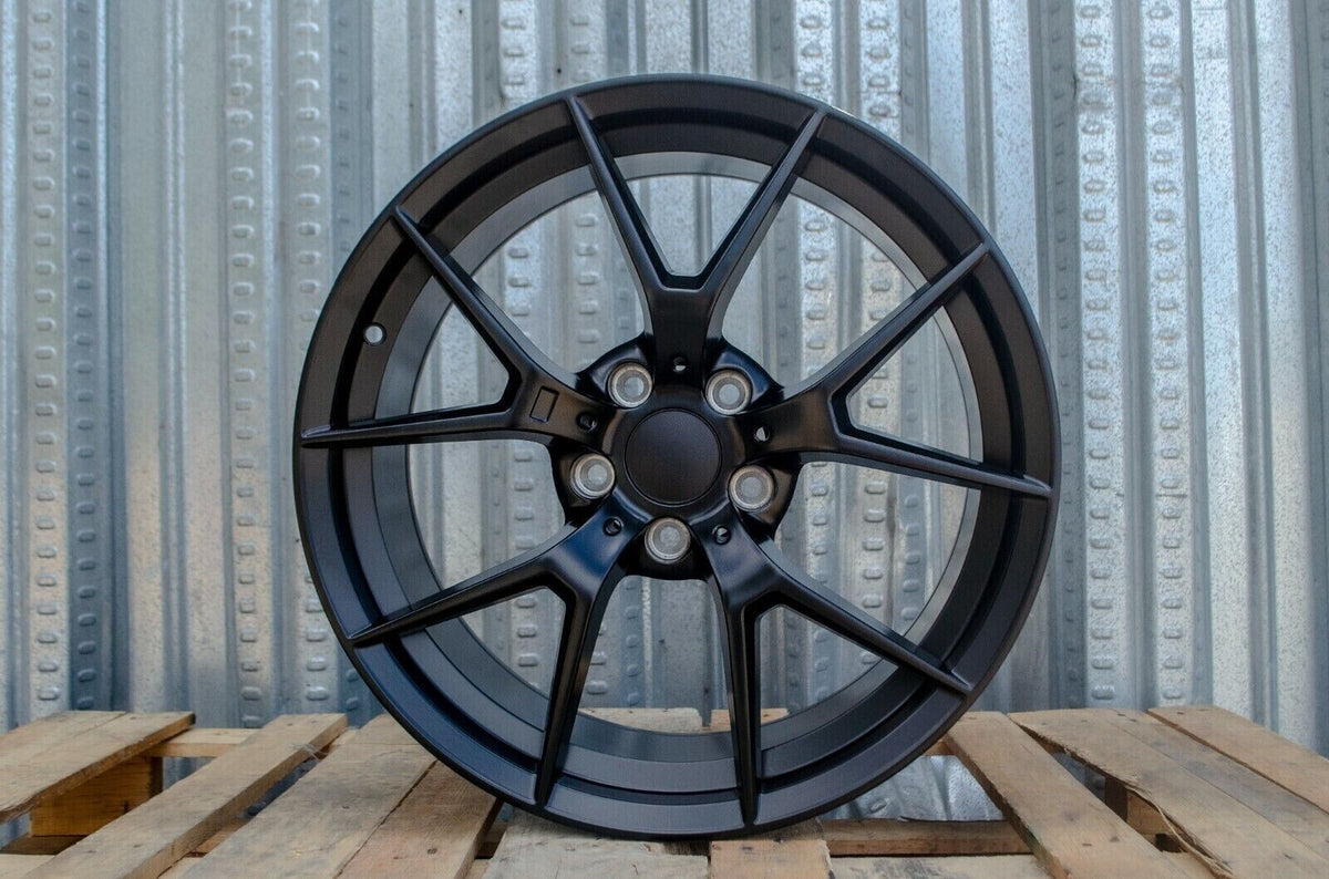18" Staggered Black M Style Wheels For BMW 323 325 328 Z4 18x8 / 18x9 ...