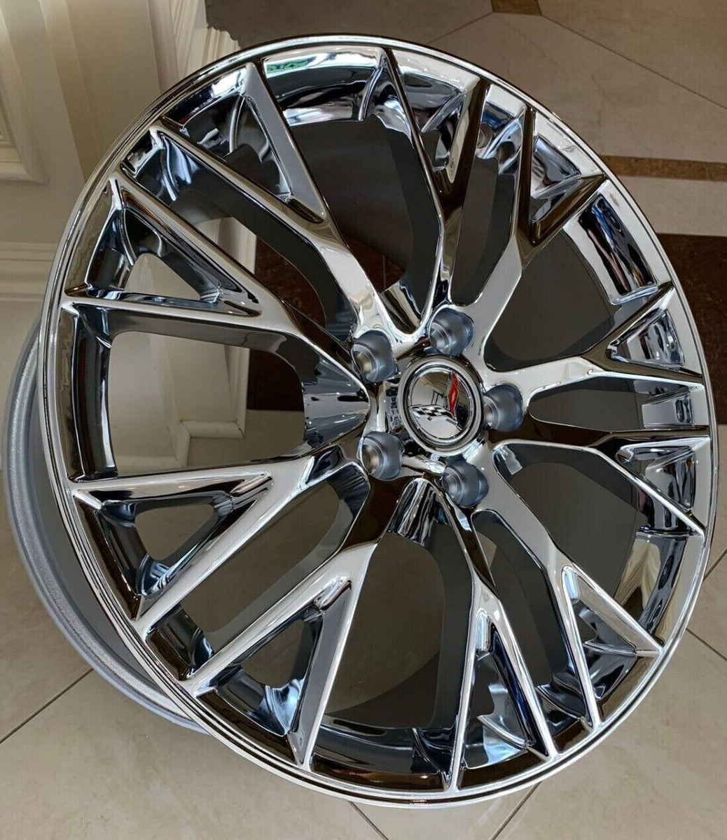 19x8.5 / 20x10 Chrome Wheels For Corvette C6 C7 5X120.7 Staggered Rims ...