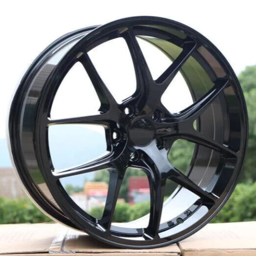 20" Gloss Black Wheels 20x8.5 / 20x9.5 +35 5x120 72.56 W005 Tuner Rims ...