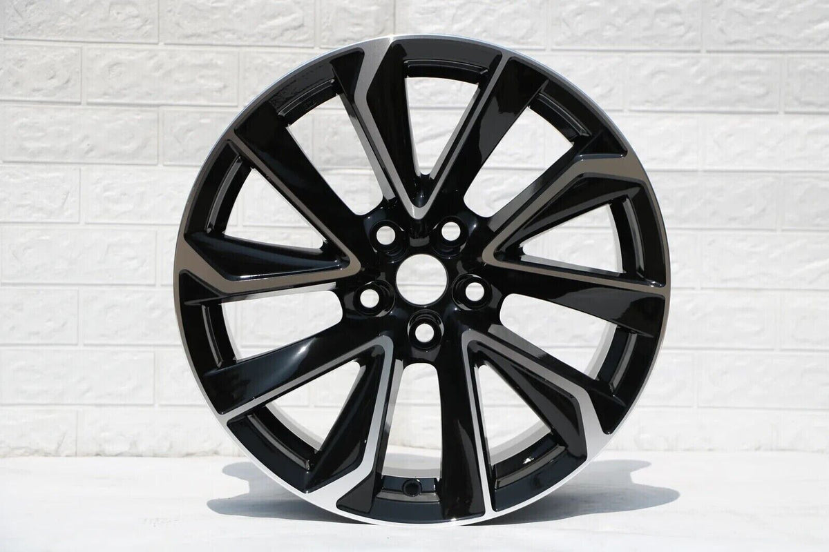 20" Wheels For TOYOTA Corolla 20x7.5 +35 5X100 Black Machined Face Rim ...