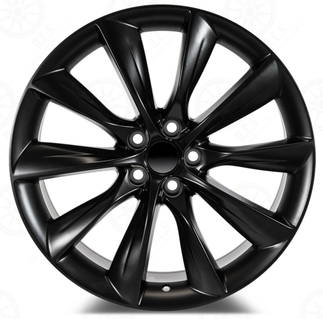 22" Turbine Style Matte Black Wheels 22x9.0 Rims 5x120 Set Fit Tesla M ...