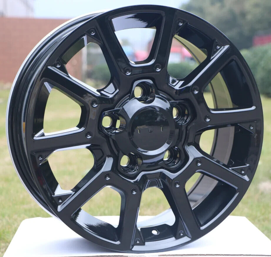 18" Wheels Fit Toyota Tundra Land Cruiser Sequoia 5x150 Gloss Black Ri ...